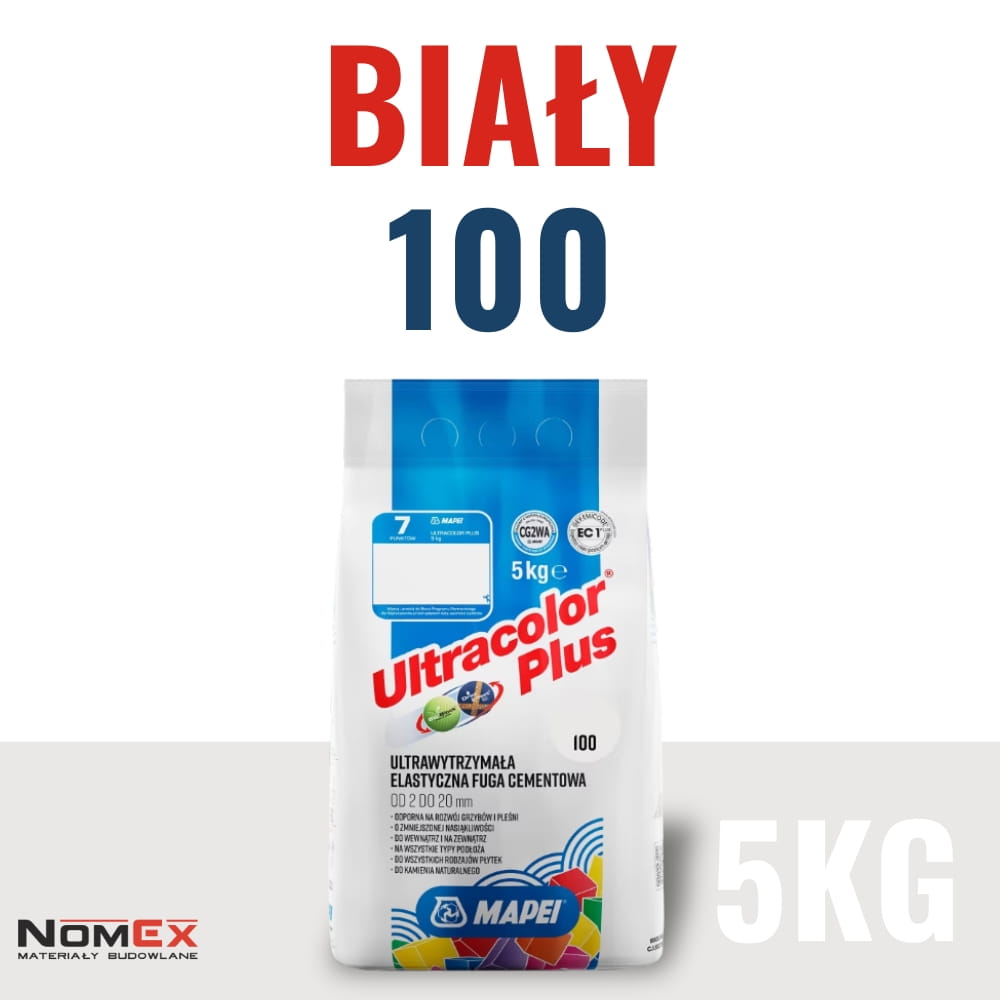 Fuga cementowa Mapei Ultracolor Plus 100 biały 5kg Nomex MB